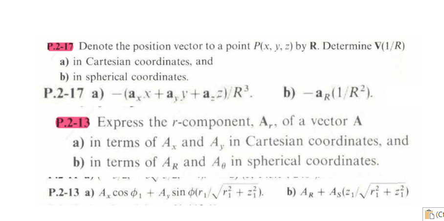Solved Q.2-17 ﻿Denote the position vector to a point | Chegg.com
