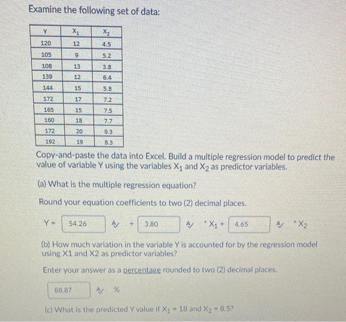 Solved Examine the following set of data: Copy-and-paste the | Chegg.com