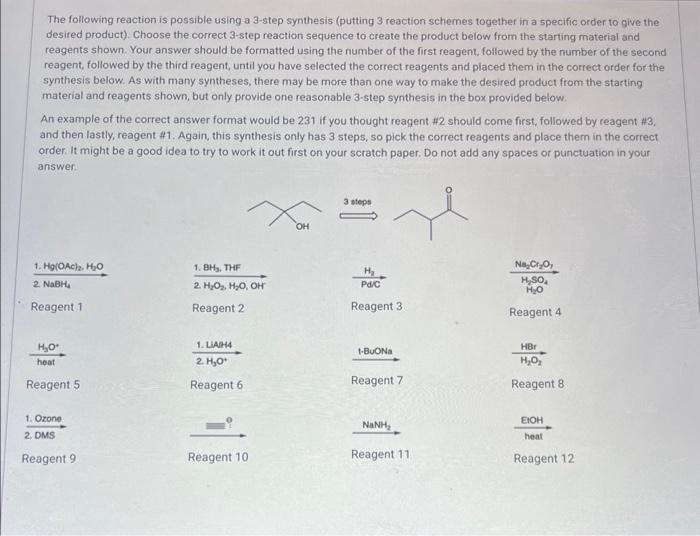 Solved The following reaction is possible using-a 3-step | Chegg.com