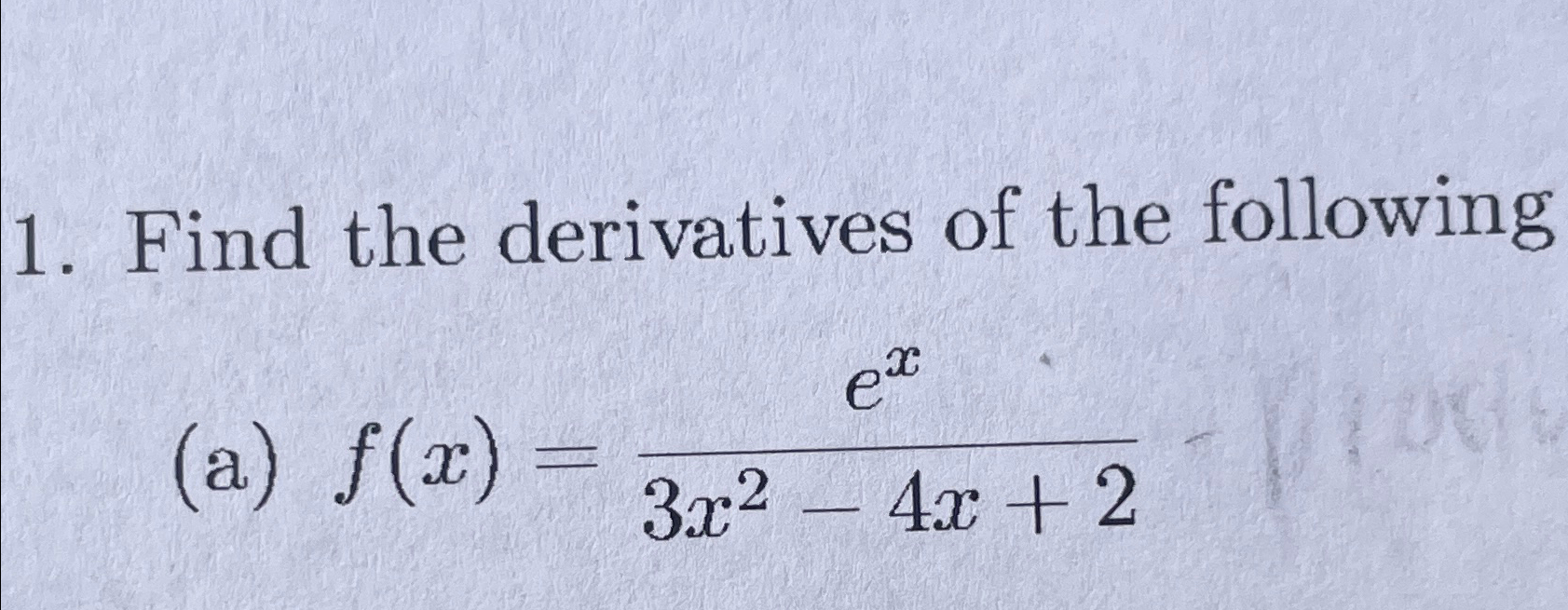 Solved Find the derivatives of the | Chegg.com
