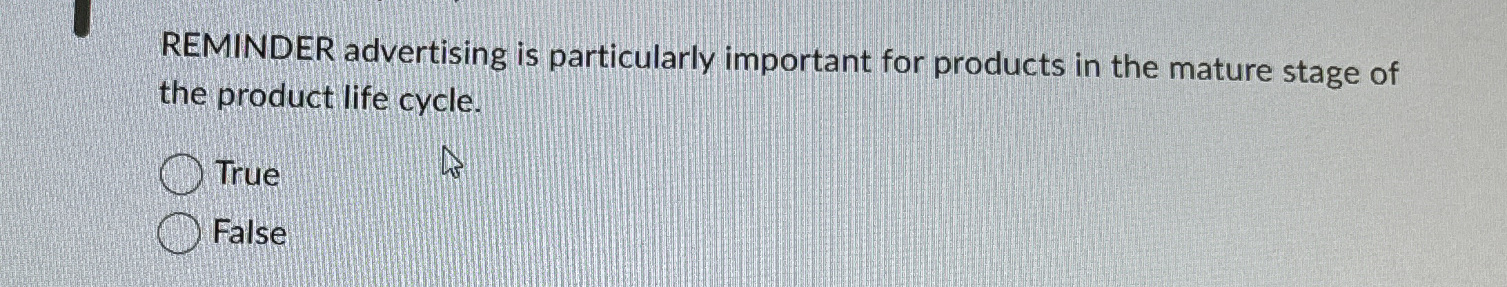 Solved REMINDER advertising is particularly important for | Chegg.com