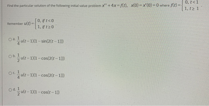 Solved Find the particular solution of the following initial | Chegg.com