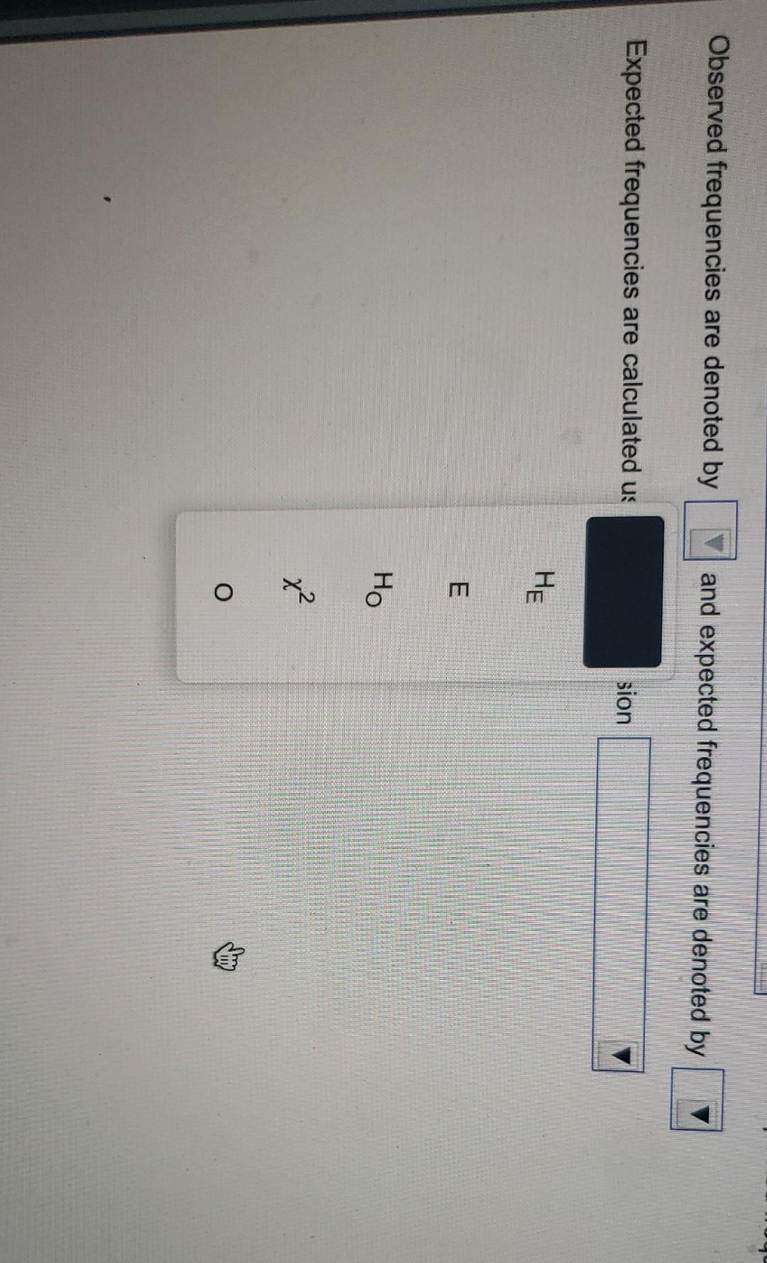 Solved The observed frequency is and the expected frequency | Chegg.com