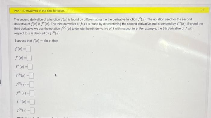 Solved The second derivative of a function f(x) is found by | Chegg.com