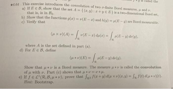 Solved 6.65 Let be a finite Borel measure. Define : R - by | Chegg.com