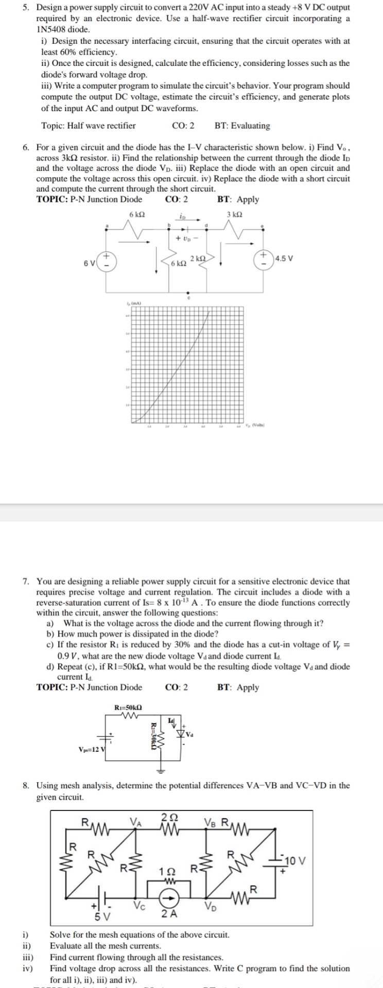 ,Design a power supply circuit to convert a 220 ﻿V AC | Chegg.com
