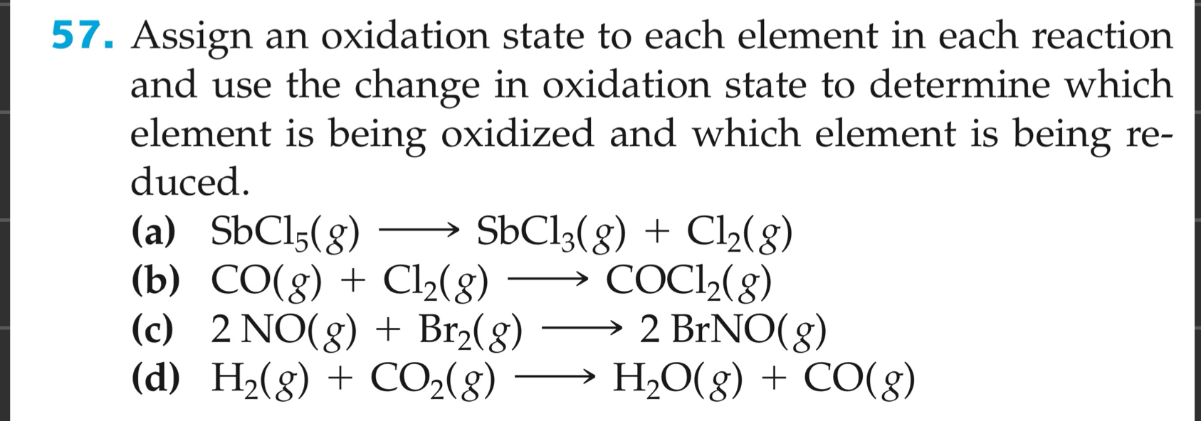 Solved Assign an oxidation state to each element in each | Chegg.com