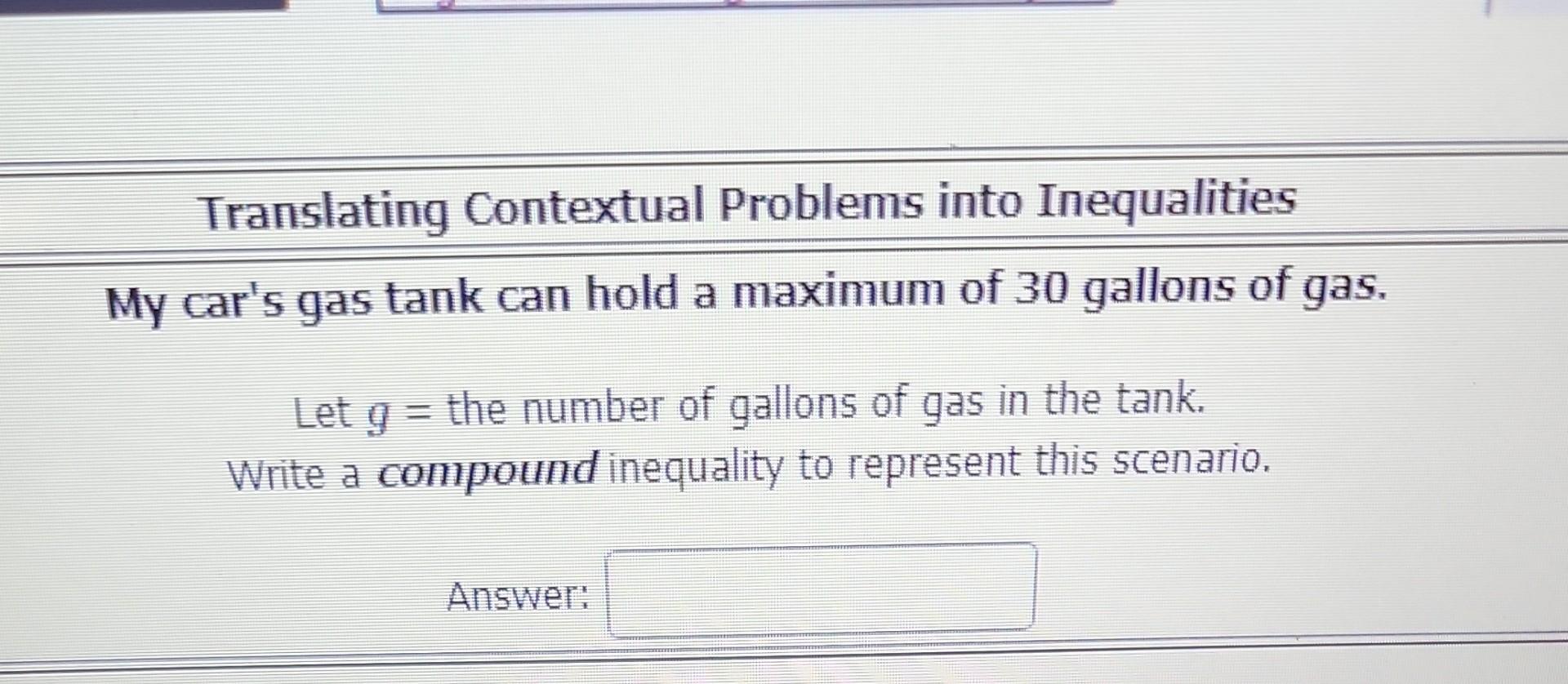 Solved Translating Contextual Problems into Inequalities My | Chegg.com
