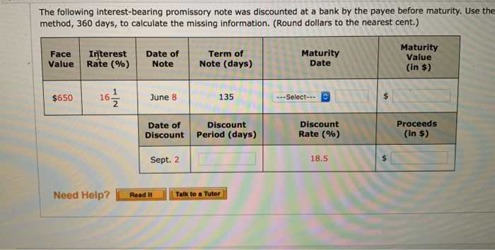 Solved The following interest-bearing promissory note was | Chegg.com