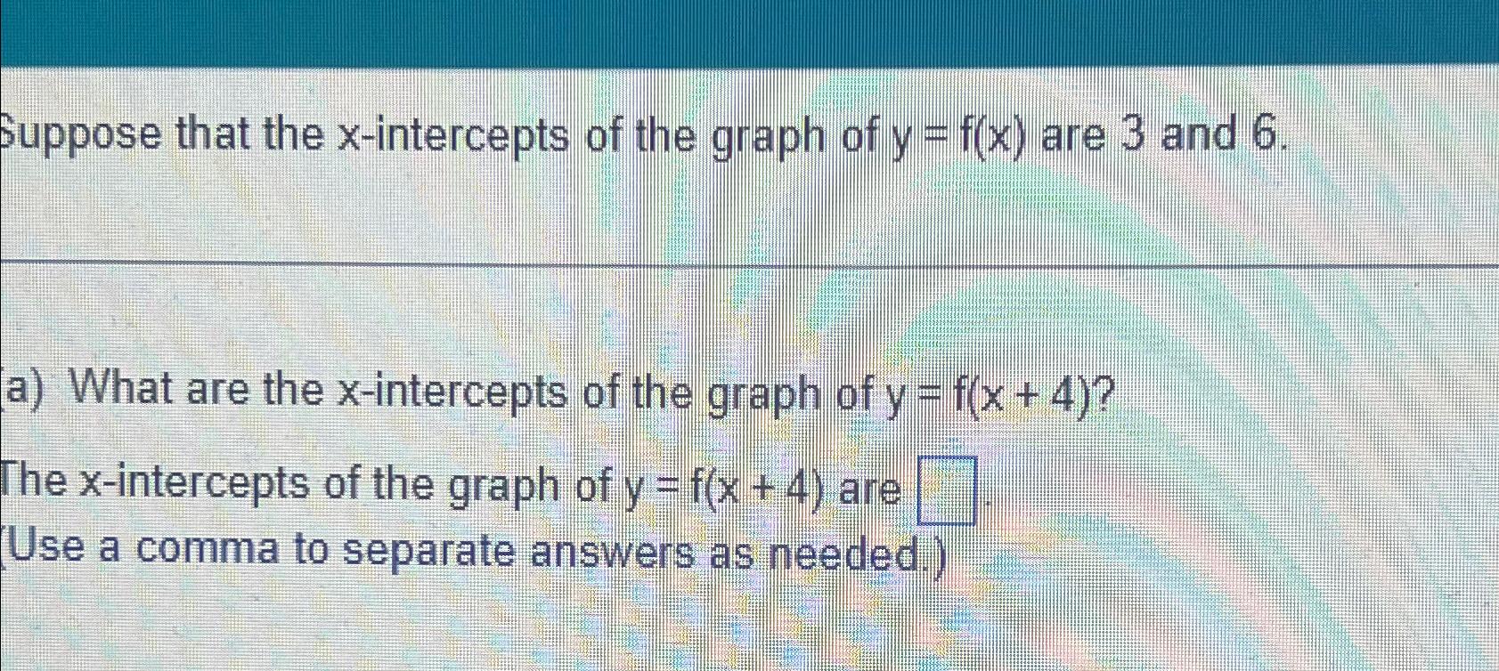 Solved Suppose that the x-intercepts of the graph of y=f(x) | Chegg.com
