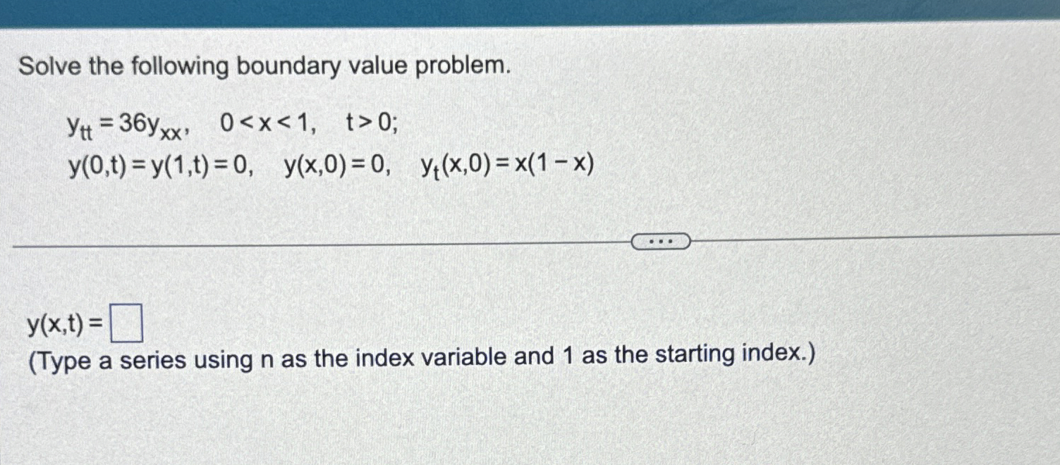 Solve the following boundary value | Chegg.com