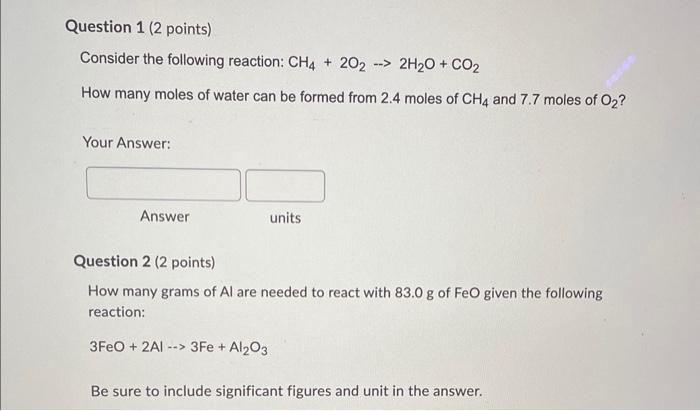 Solved Consider the following reaction: CH4+2O2→2H2O+CO2 How | Chegg.com