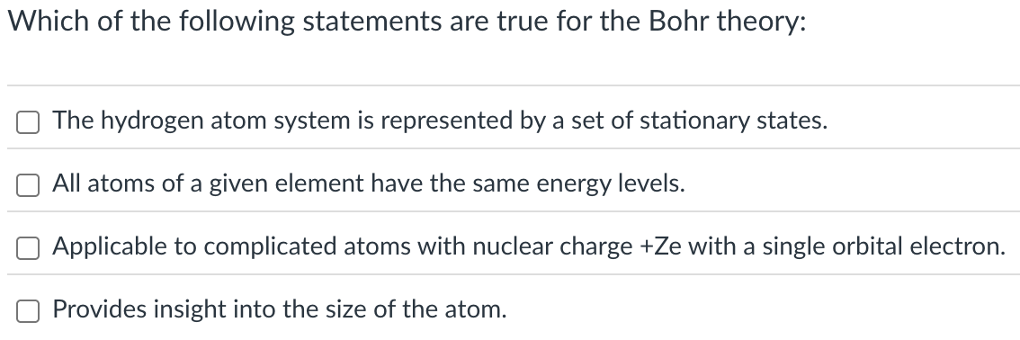 Solved Which of the following statements are true for the | Chegg.com