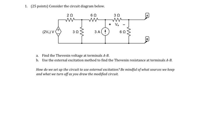 Solved 1. (25 points) Consider the circuit diagram below. a. | Chegg.com