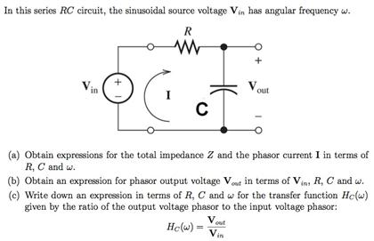 Solved In this series RC circuit, the sinusoidal source | Chegg.com
