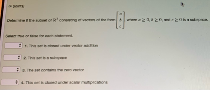 Solved (4 points) Determine the subset of R' consisting of | Chegg.com