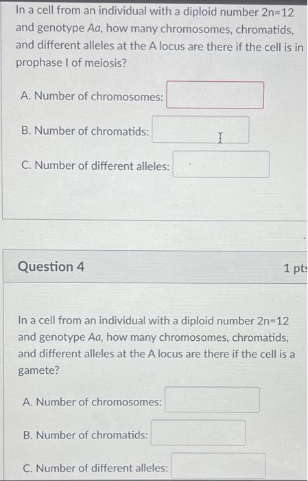 Solved In a cell from an individual with a diploid number | Chegg.com