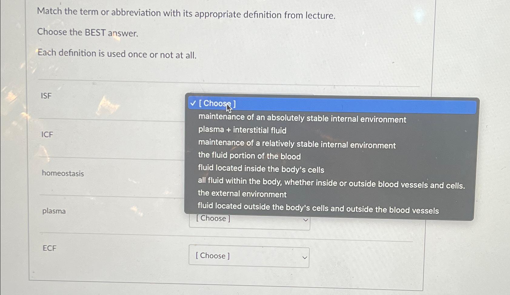 Solved Match the term or abbreviation with its appropriate | Chegg.com