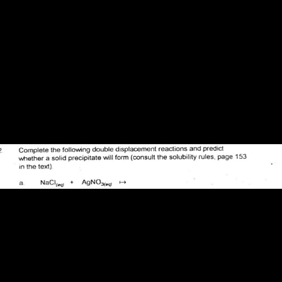 Solved Complete the following double displacement reactions | Chegg.com