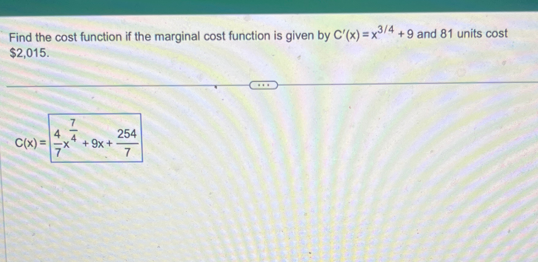 Solved Find the cost function if the marginal cost function | Chegg.com