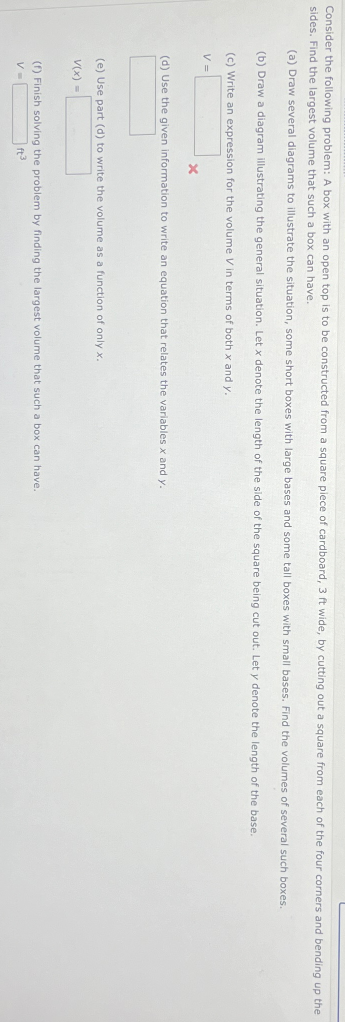 Solved Consider the following problem: A box with an open | Chegg.com