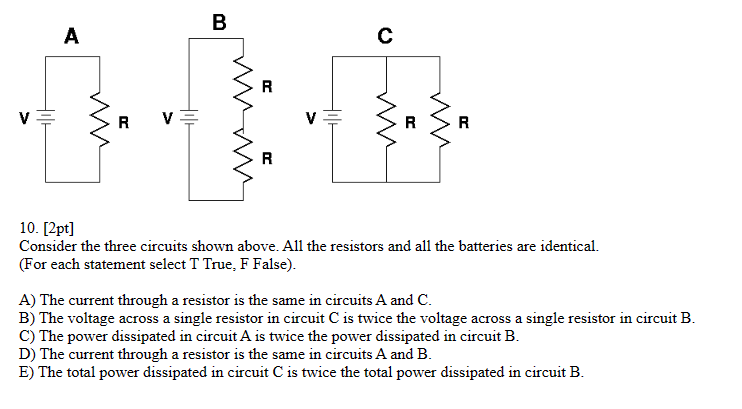 Solved 2ptConsider the three circuits shown above. All the | Chegg.com