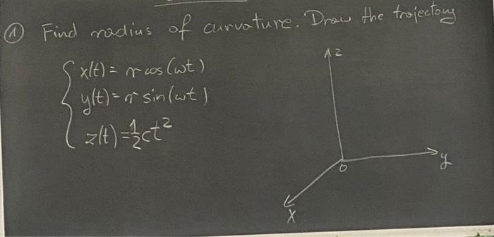 Solved ® Find radius of curvature. Draw the trajectory x/t) | Chegg.com
