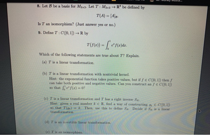 Solved Notation. Let Maxa denote the vector space of all 3 x | Chegg.com