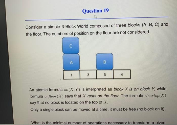 Solved Consider a simple 3-Block World composed of three | Chegg.com