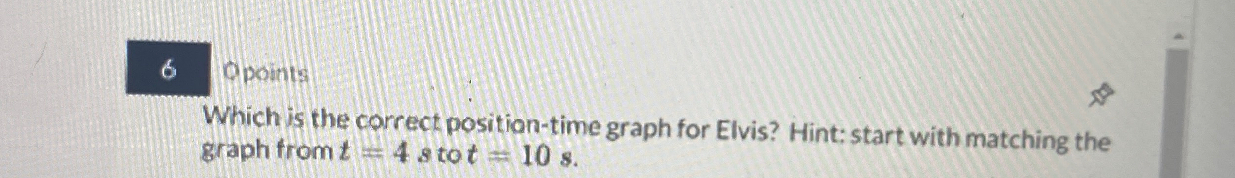 Solved Which is the correct position-time graph for Elvis? | Chegg.com