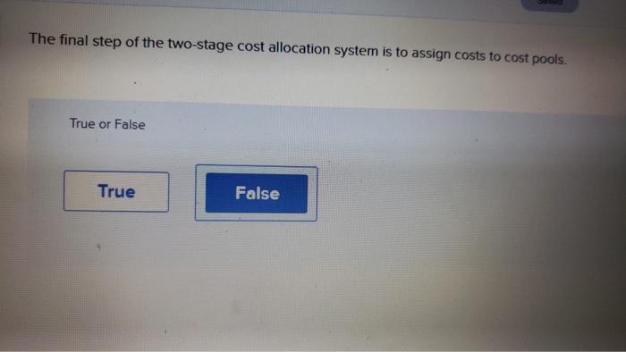Solved The final step of the two-stage cost allocation | Chegg.com