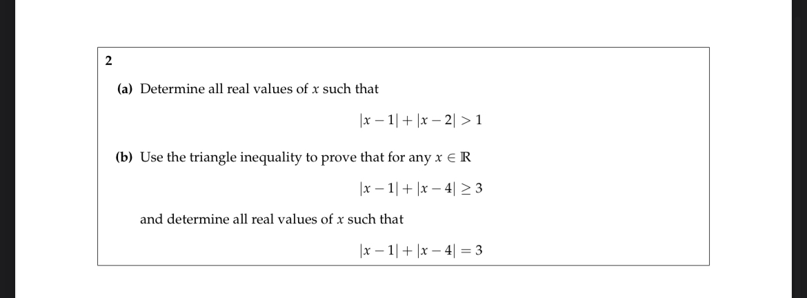 Solved 2 A ﻿determine All Real Values Of X ﻿such