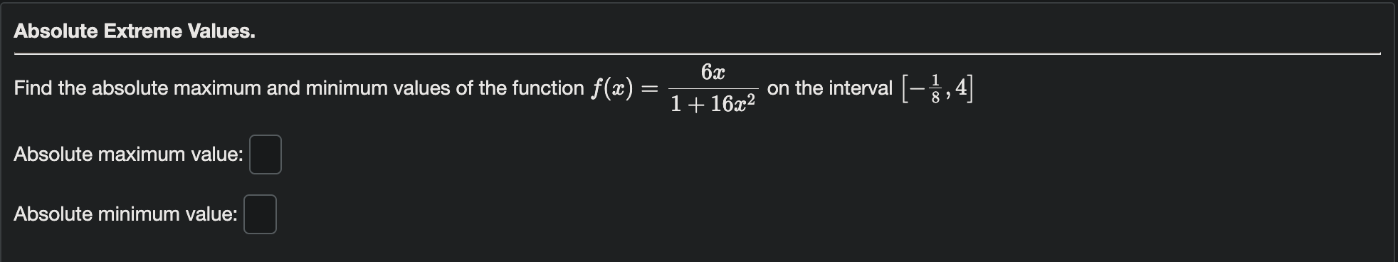 Solved Absolute Extreme Valuesfind The Absolute Maximum And 4418