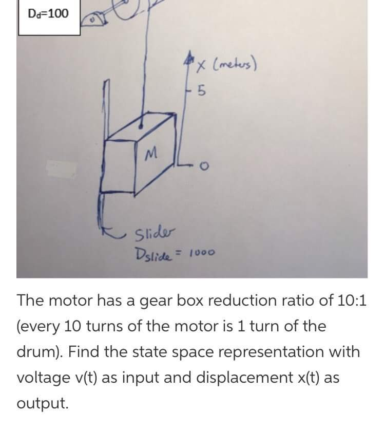 Solved L=0.01H R Motor (KT, Kb, R) = 1000 'gear reduction | Chegg.com