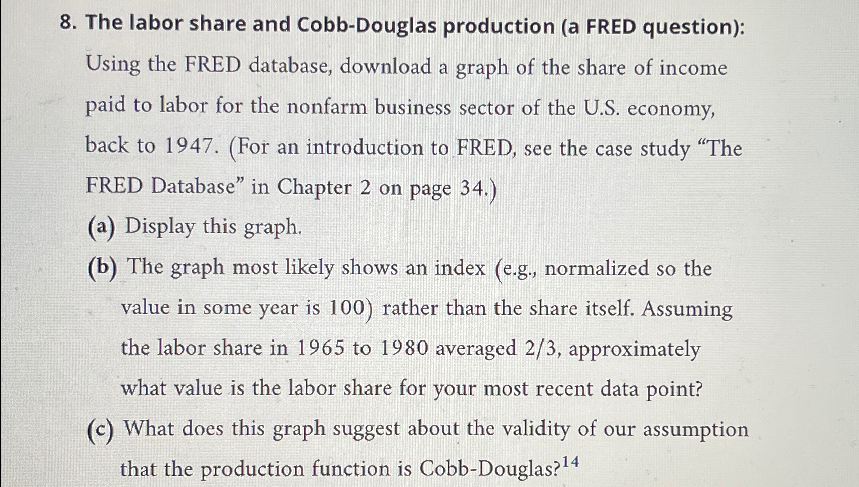 Solved The labor share and Cobb-Douglas production (a FRED | Chegg.com