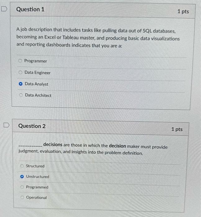 Solved A job description that includes tasks like pulling | Chegg.com