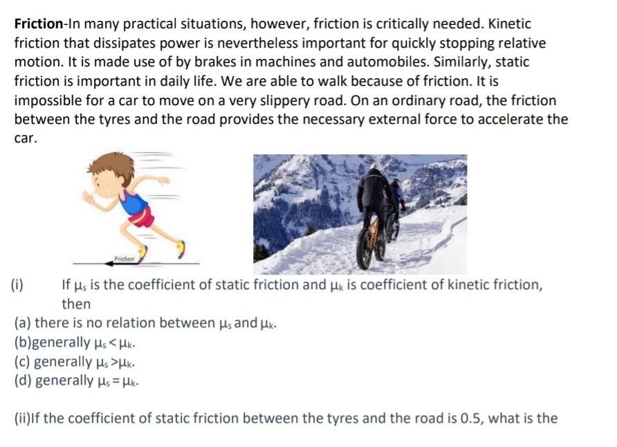 Solved Friction In many practical situations, however, | Chegg.com