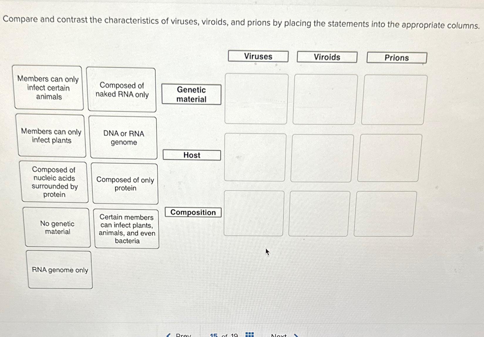 Solved Compare and contrast the characteristics of viruses, | Chegg.com