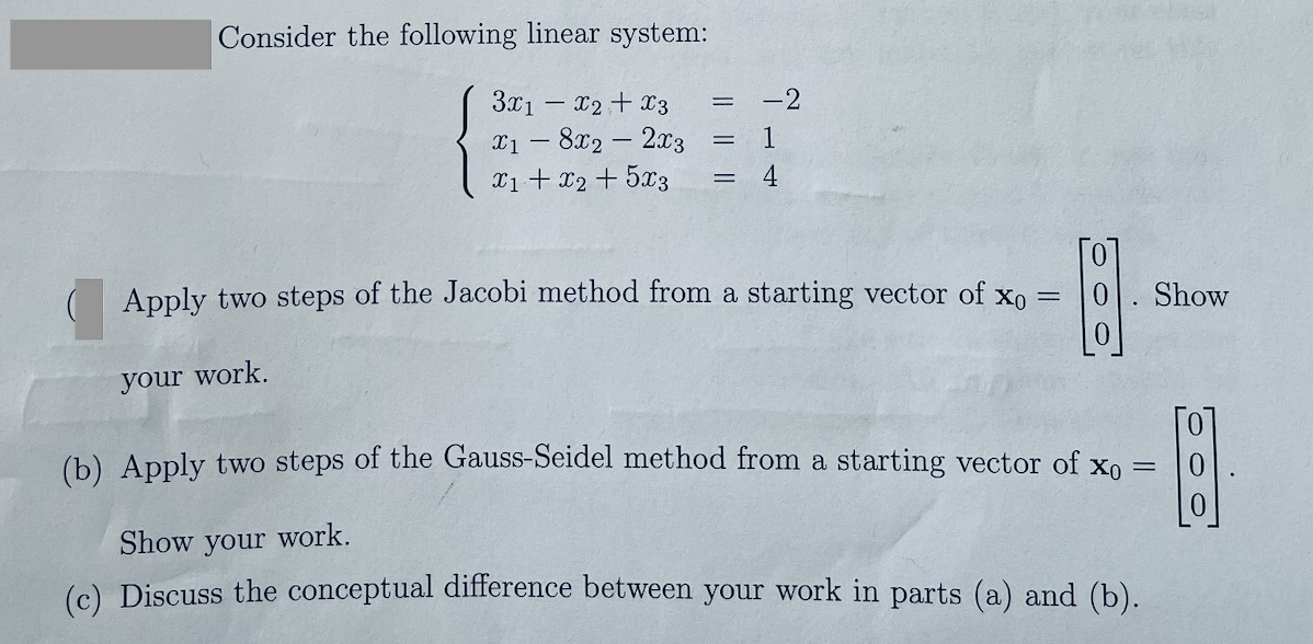 Solved Consider the following linear | Chegg.com