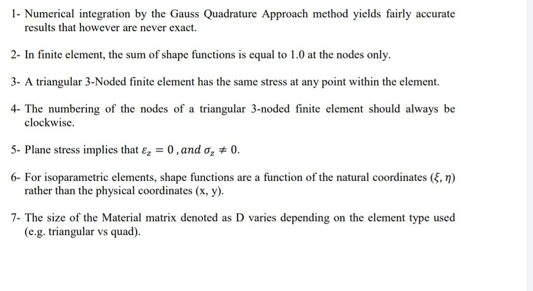 Solved 1- Numerical integration by the Gauss Quadrature | Chegg.com