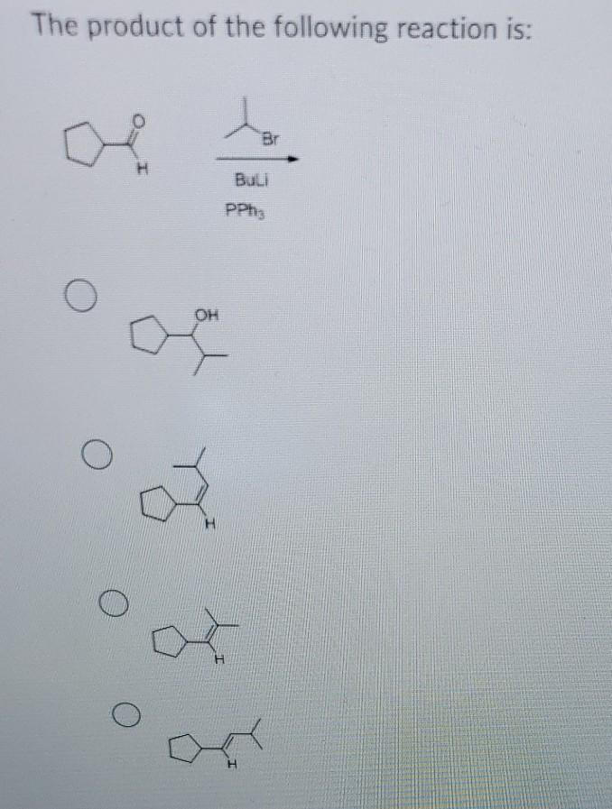 Solved The product of the following reaction is: Br Bull PPH | Chegg.com