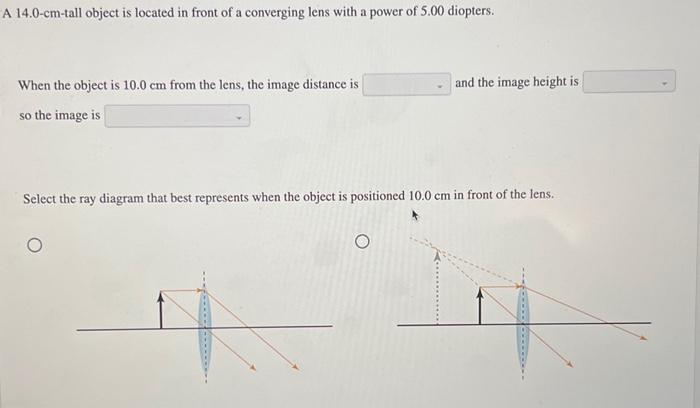 Solved A 14.0-cm-tall object is located in front of a | Chegg.com