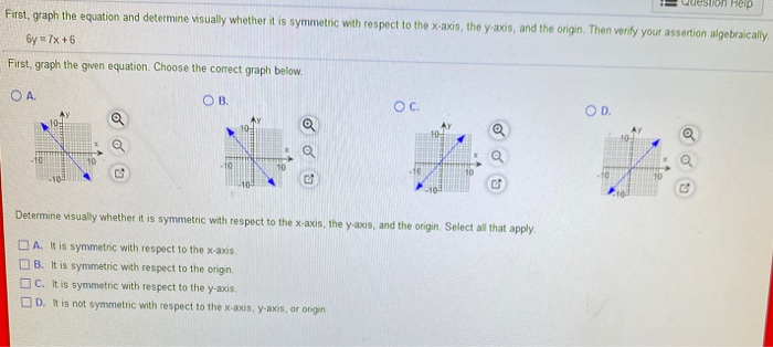 Solved Help First, graph the equation and determine visually | Chegg.com