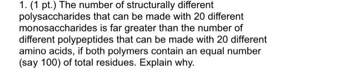 Solved 1. (1 pt.) The number of structurally different | Chegg.com