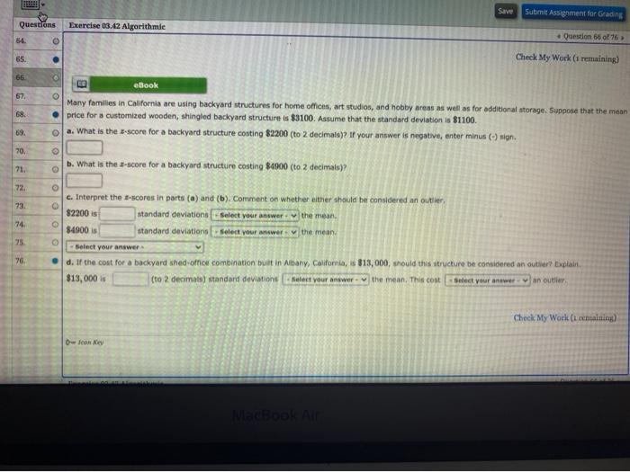 Solved Save Submit Assignment for Grading Questions Exercise | Chegg.com