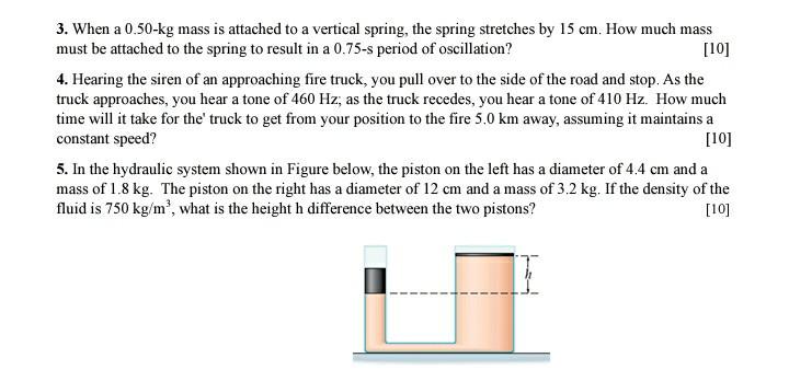 Solved 3. When a 0.50−kg mass is attached to a vertical | Chegg.com