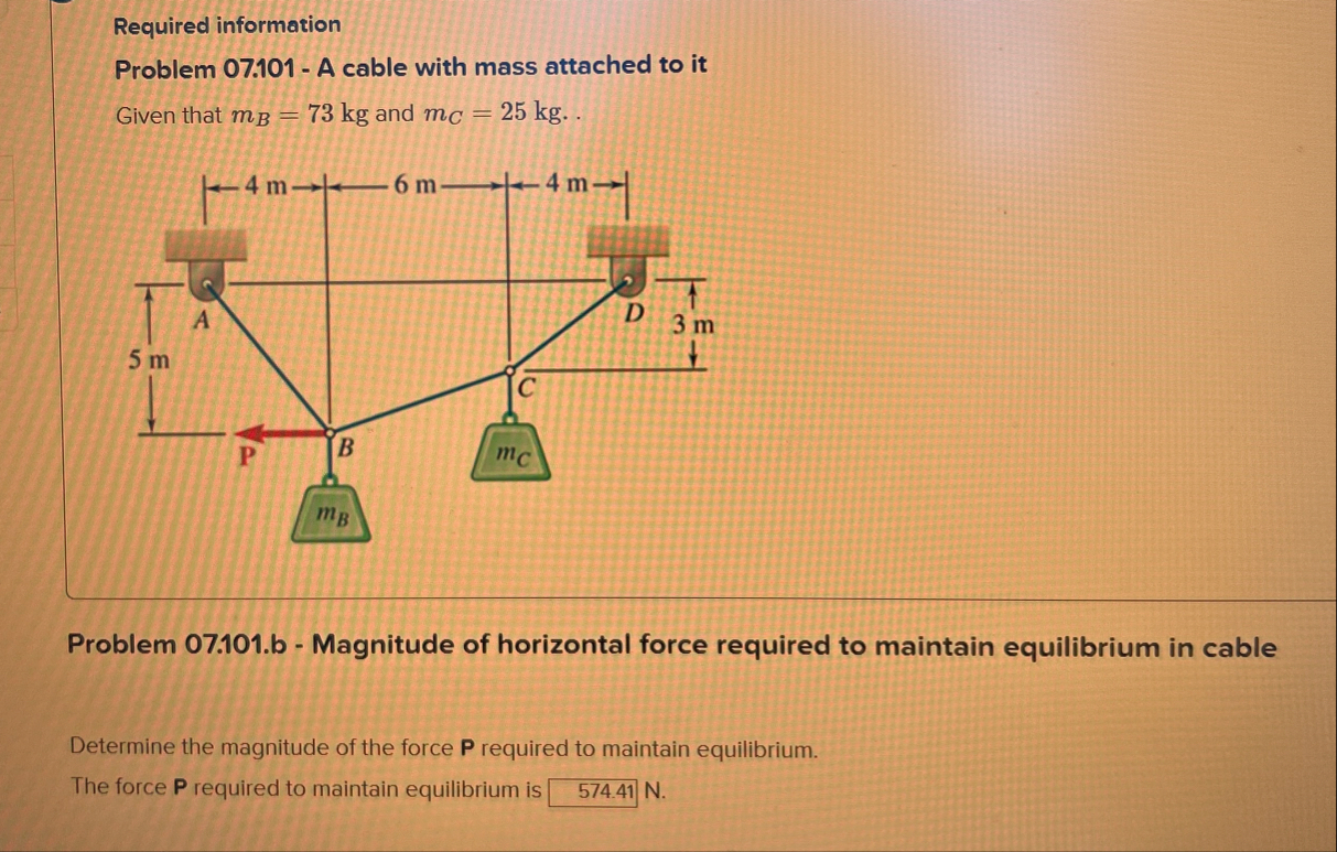 Solved Required informationProblem 07.101 - ﻿A cable with | Chegg.com