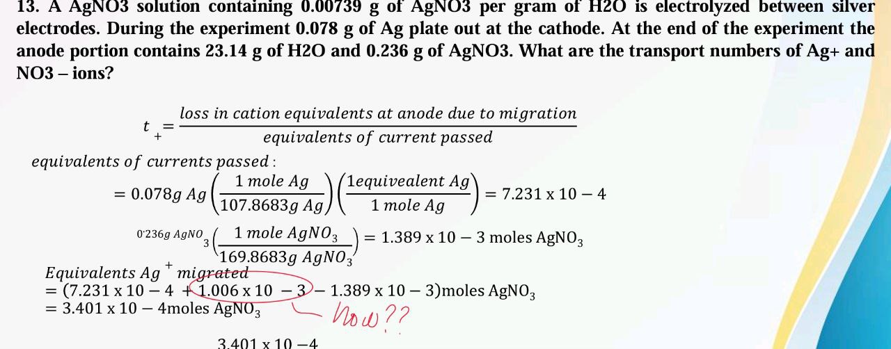 Solved How to ﻿get that 1.006 x 10-3? ﻿A AgNO3 ﻿solution | Chegg.com