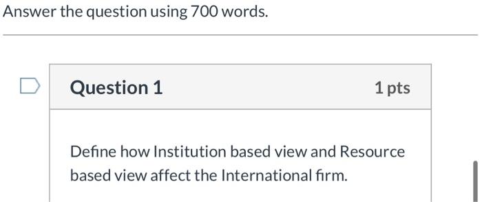 Answer the question using 700 words. Question 1 1 pts | Chegg.com