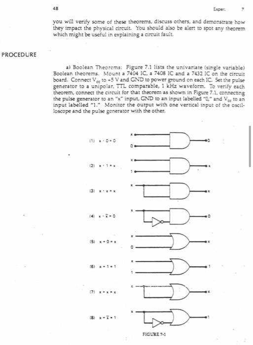 Solved Experiment 7 Name BOOLEAN THEOREMS OBJECTIVES 1. To | Chegg.com
